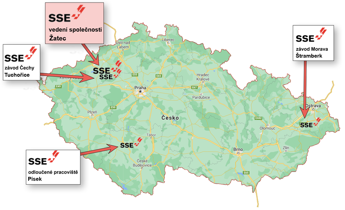 Kde nás najdete | SSE Cesko